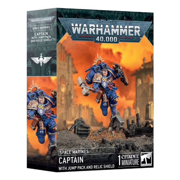 Warhammer 40K: Space Marines - Captain with Jump Pack & Relic Shield ...